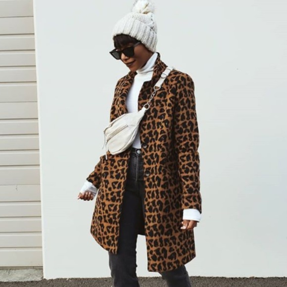 Jackets & Coats | Leopard Wool Blend Coat | Poshmark